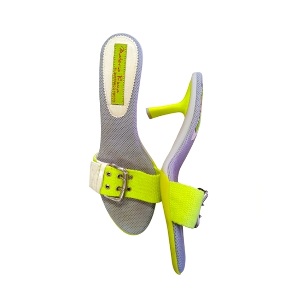 Shoes | Materia Prima By Goffredo Fantini Neon Heeled Sandals | Poshmark